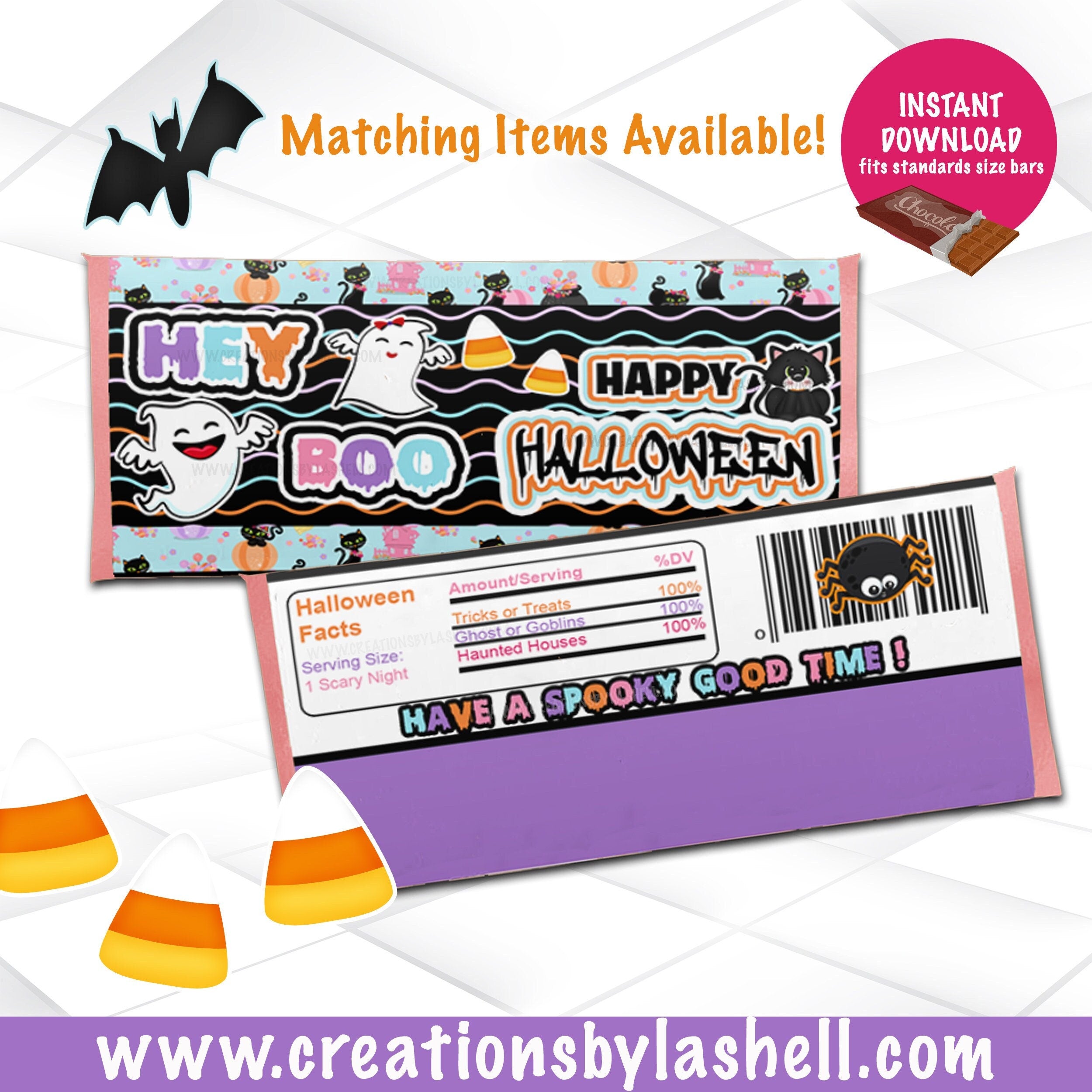 Halloween Candy Bar Instant Download | Halloween Candy Bar Wrapper Pri ...