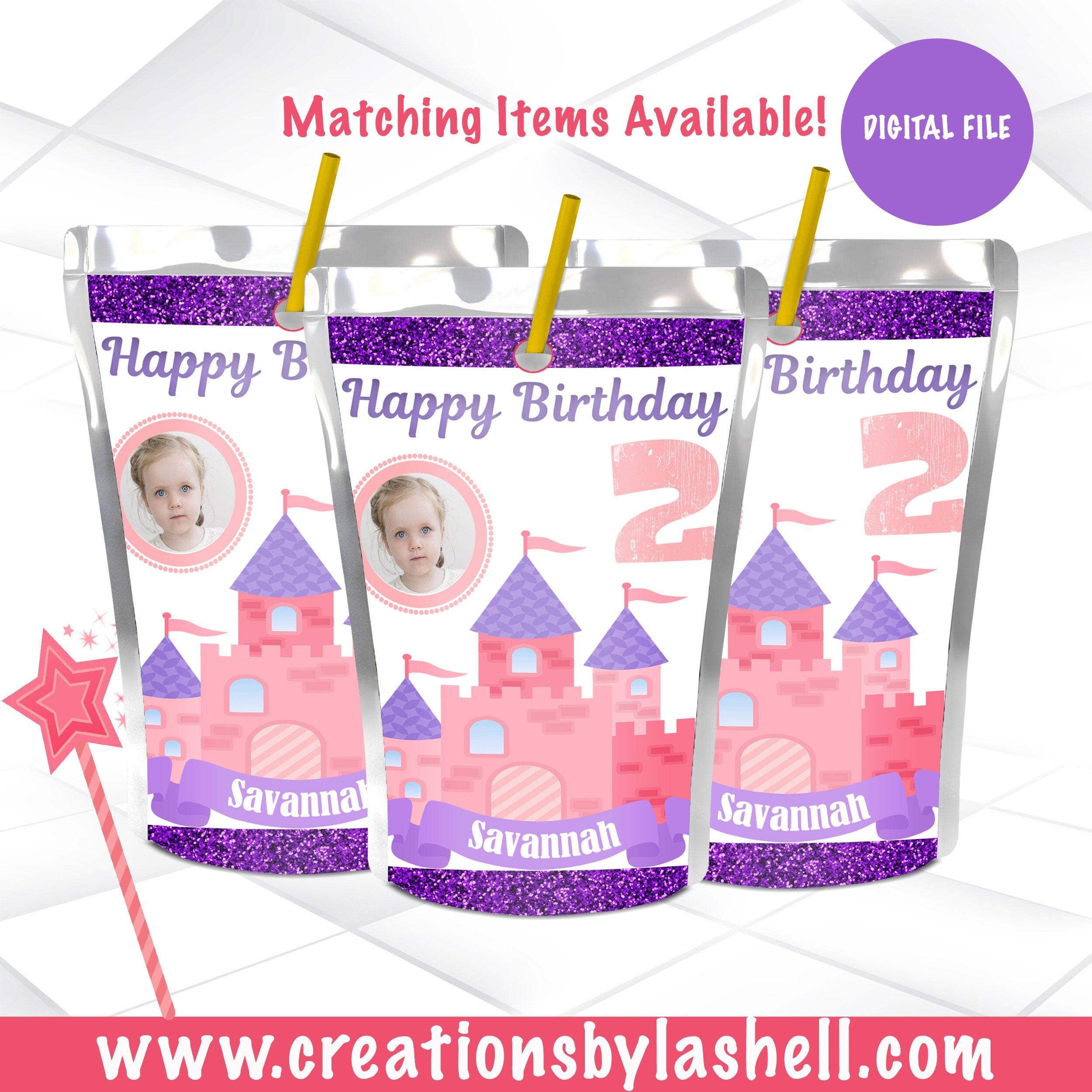 Princess Juice Labels Digital File | Princess Drink Labels Printable ...