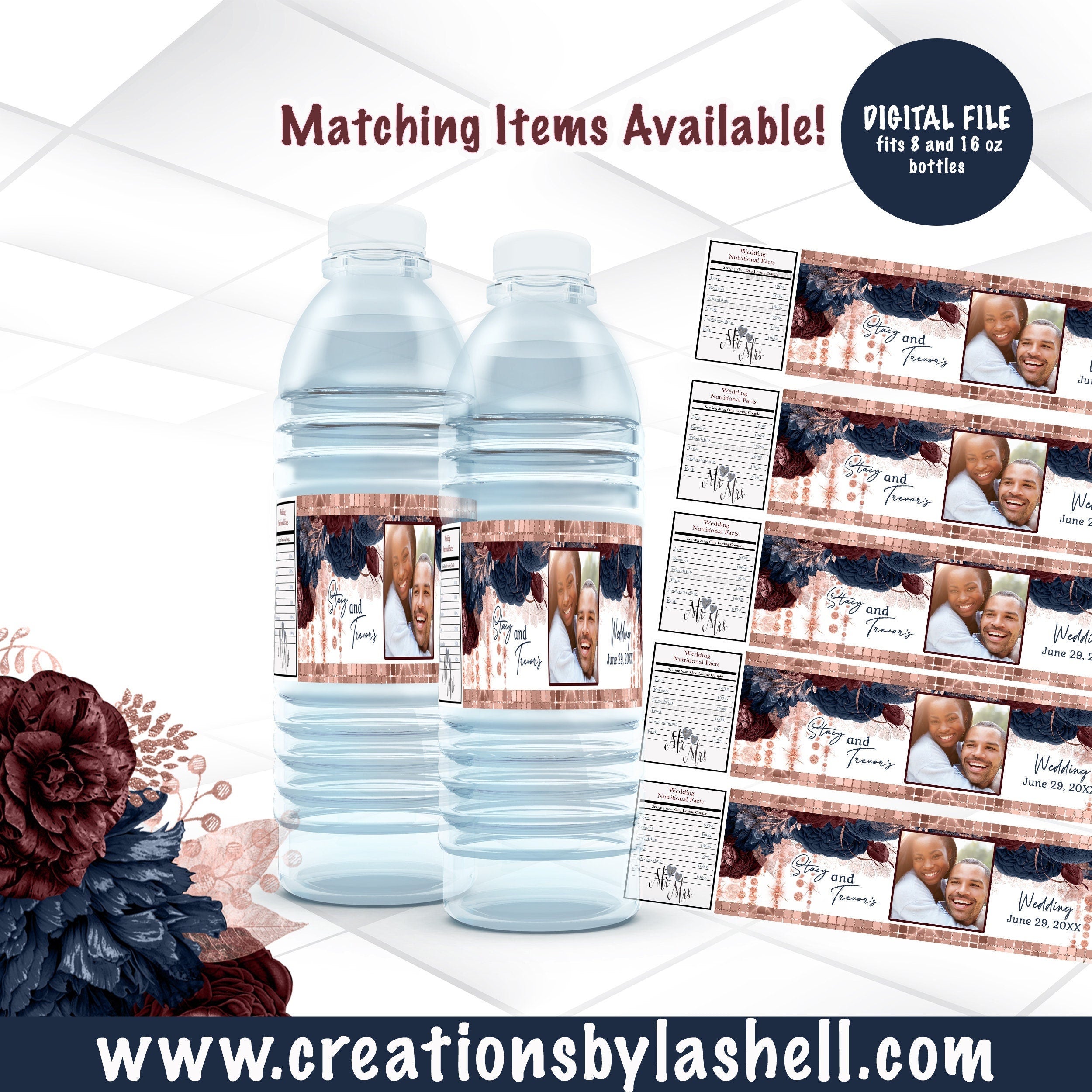 Wedding Water Bottle Labels Printable | Custom Wedding Water Bottle La ...