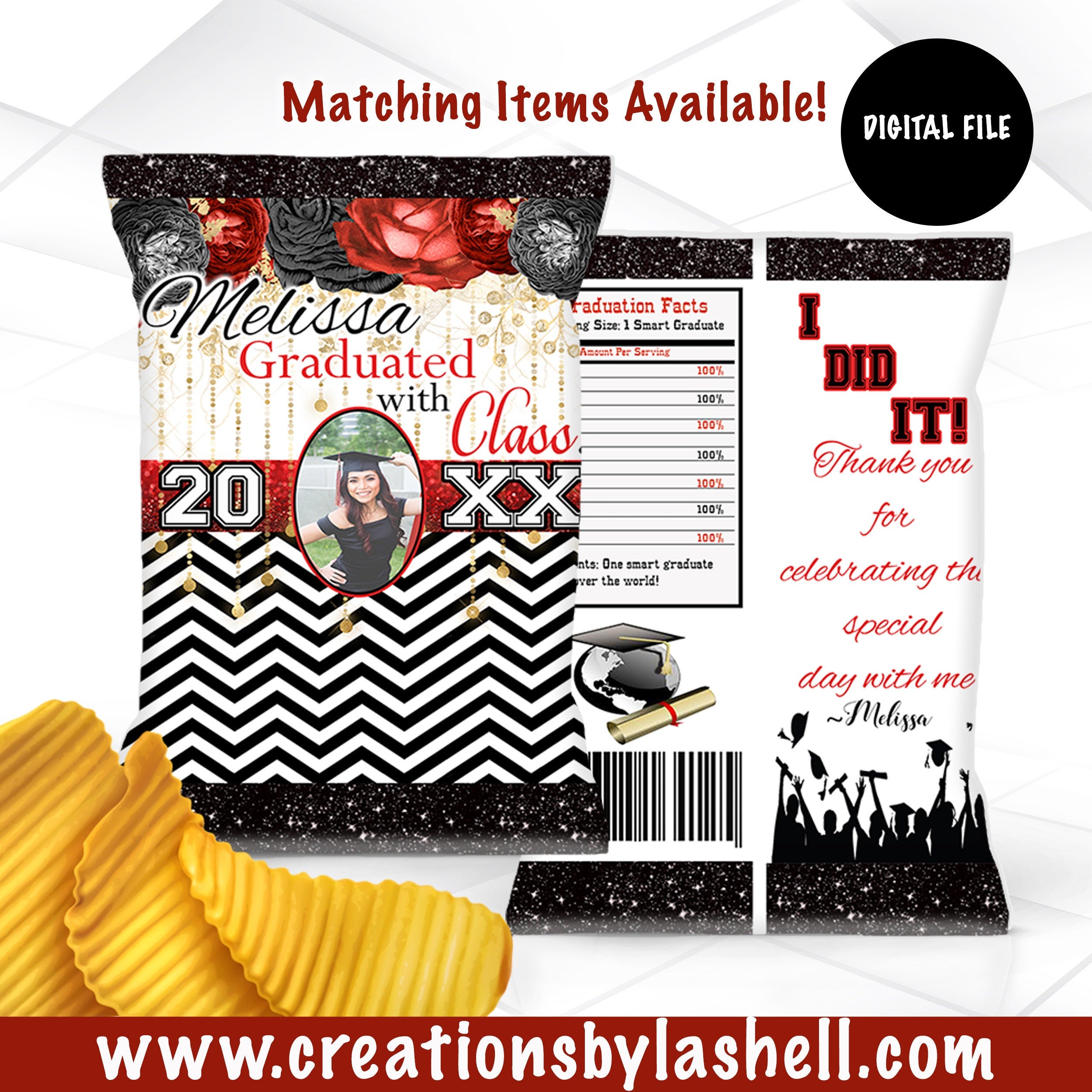 Graduation Chip Bags Digital File | Custom Graduation Chip bags Printa ...