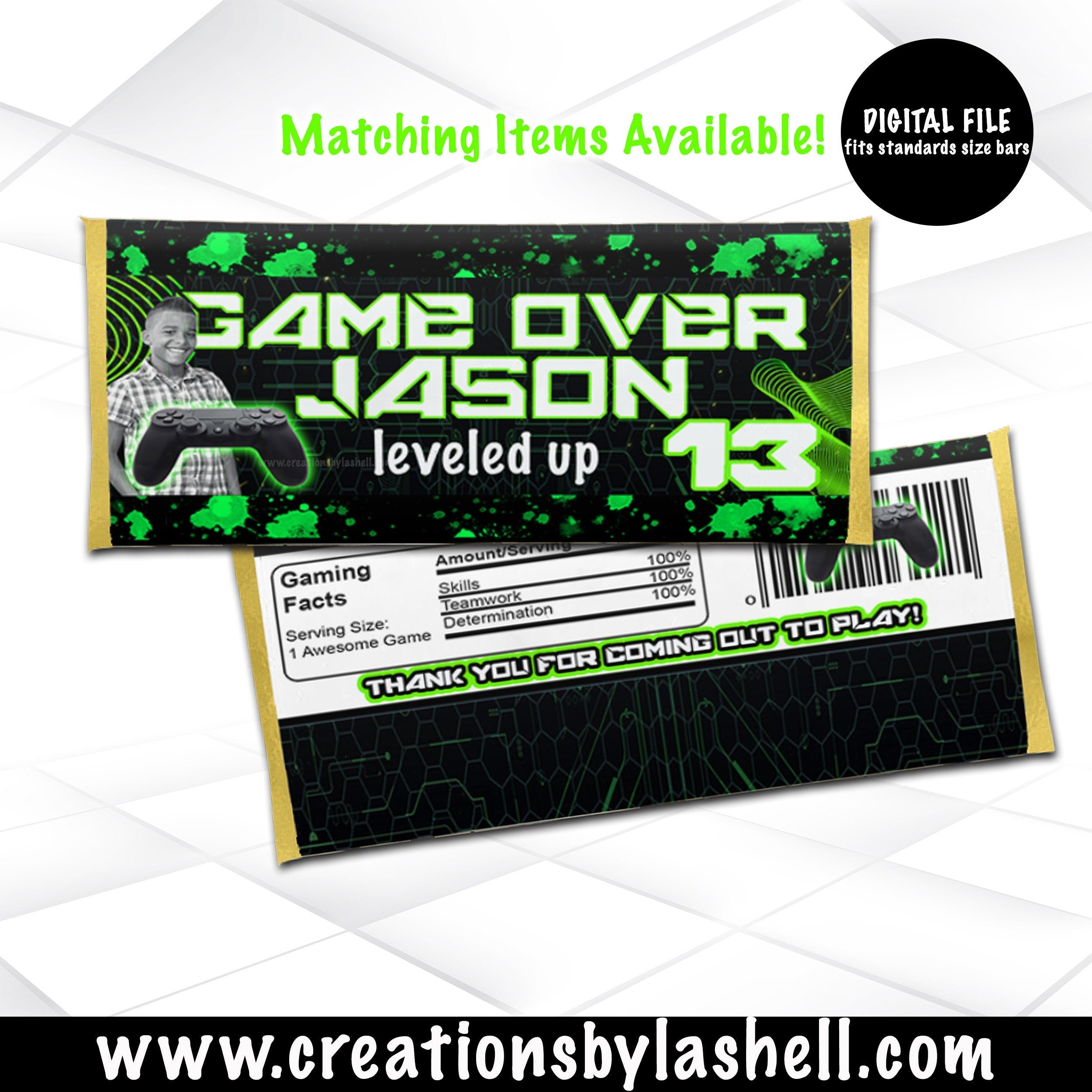 Video Game Candy Bar Wrapper Template Gaming Chocolate Bar Wrappers Pr ...