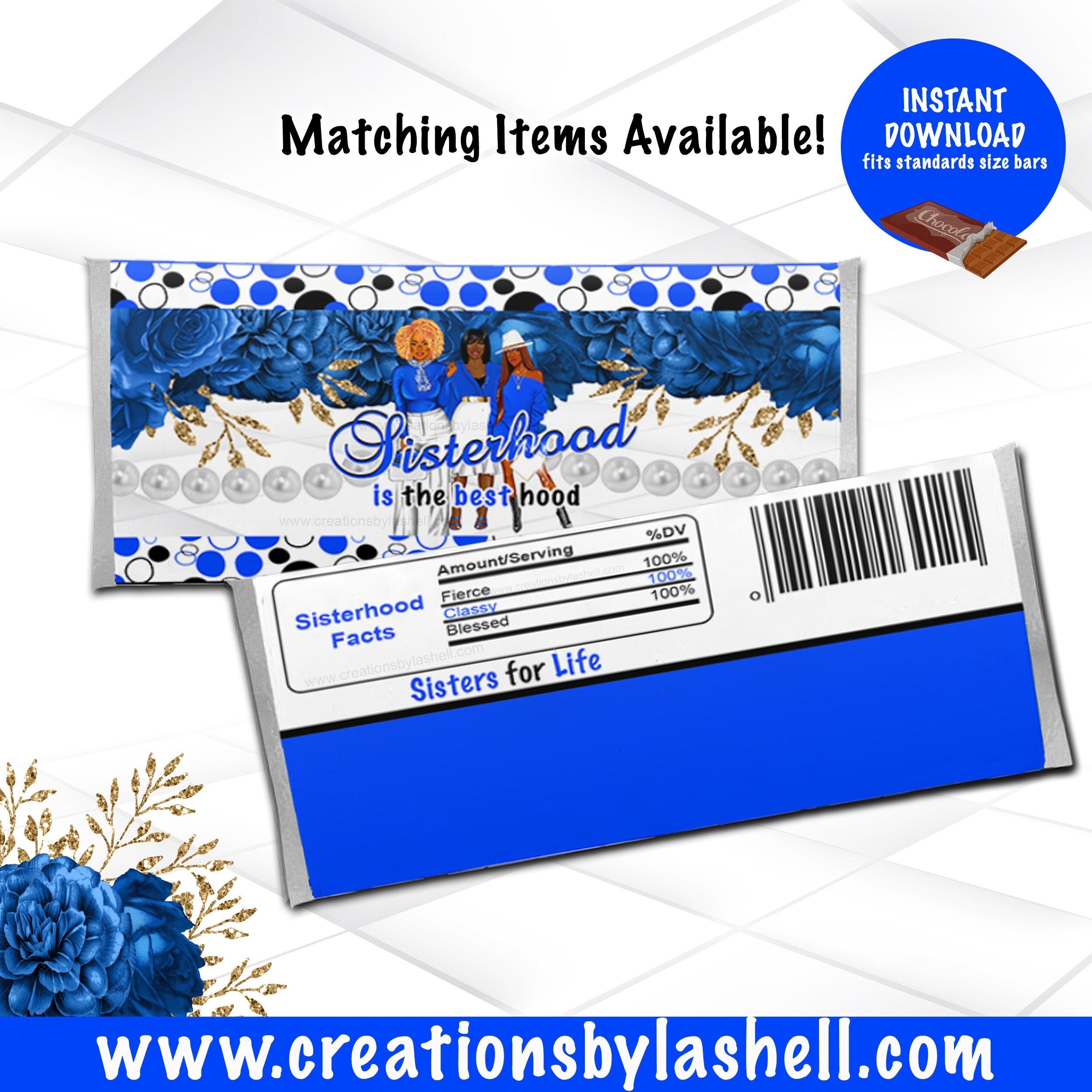 Sisterhood Candy bar Wrappers Instant Download | Sorority Chocolate Ba ...